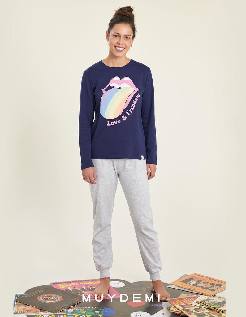 PIJAMA INVIERNO MUJER M. 250055 MUY DEMI "Freedom" | Ana Hidalgo
