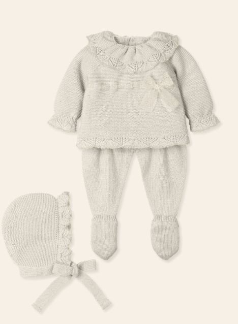 TRAJE 3P CANESÚ MENGUADO TOPITOS Y TUL LUREX “ADMIRAR” M. 9412 NATURAL ...